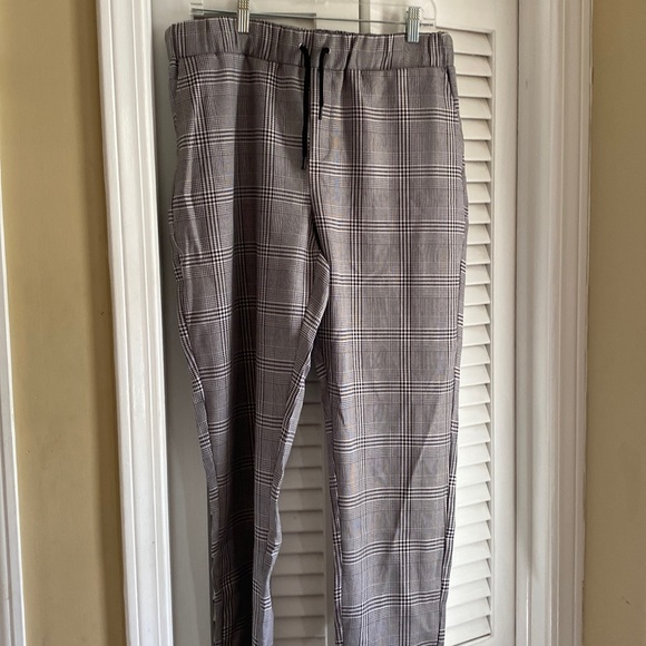 Pants | Black And White Small Plaid Mens Jogger Trousers | Poshmark